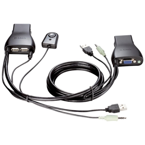 D-Link KVM-221 2-Port USB KVM Switch with Audio Support KVM(Keyboard ...