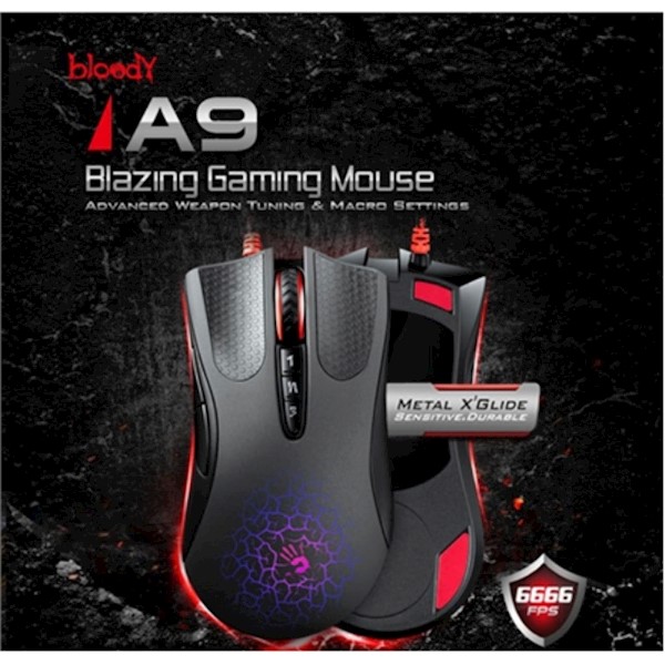 A4Tech Bloody Gaming Mouse A9 Wired USB, with metal feet, Cracle ...