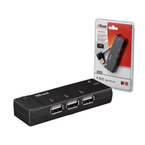 USB ჰაბი TRUST 4 Port USB 2.0 Mini Hub | 15005 | 15005 | Trust | USB ჰაბები
