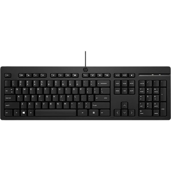 კლავიატურა HP 266C9AA 125, Wired, USB, Keyboard, Black | 266C9AA ...