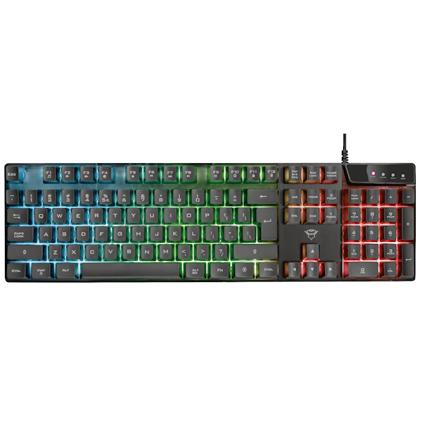 კლავიატურა Trust GXT835, Wired, RGB, USB, Gaming Keyboard, Black ...