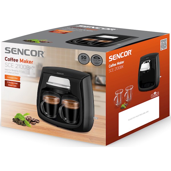 ყავის აპარატი Sencor SCE 2100BK, 500W, 0.3L, Coffee Machine Black ...