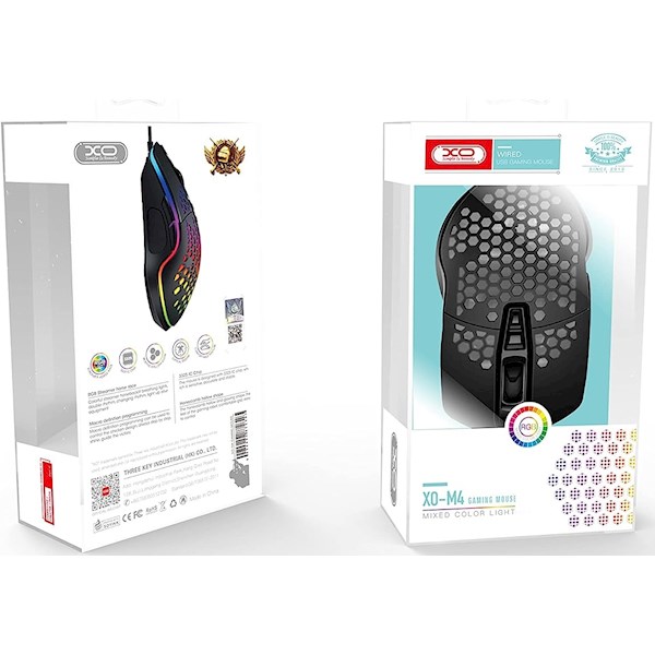 მაუსი XO M4, Wired, USB, Gaming Mouse, Black | I90085 | M4 | XO- | მაუსები