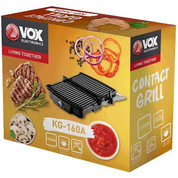 გრილი Vox KG160A, 1500W, Grill, Black/Silver | SA0000008935 ...