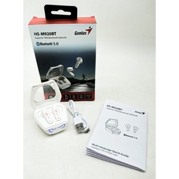 ყურსასმენი Genius HS-M920BT, Earbuds, Wireless, Bluetooth, White ...