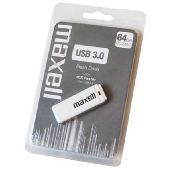 USB ფლეშ მეხსიერება Maxell, 64GB, USB 3.0, White | 6760 | 6760 | Maxell ...