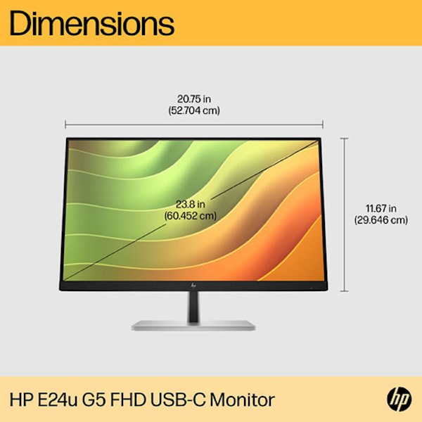 მონიტორი HP 6N4D0AA E24u G5, 23.8", Monitor, FHD, IPS, HDMI, USB, USB-C ...
